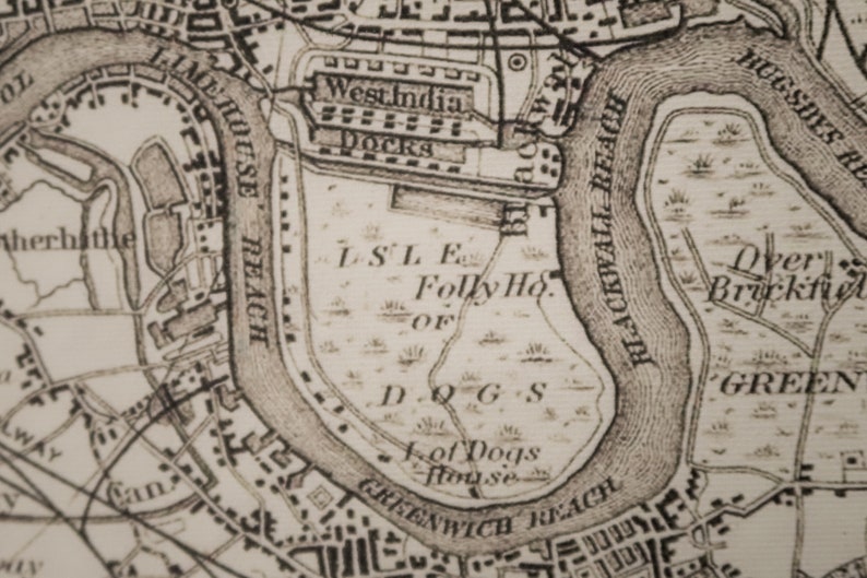 The Environs of London 1850 on Canvas Map Nice British Decor - Etsy