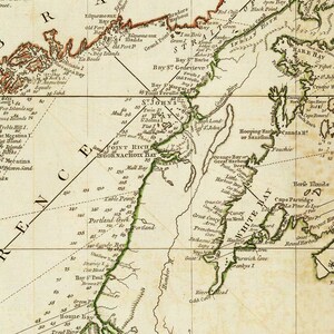 Newfoundland Old Map, James Cook 1775, 93 X 101cm, 36'' X 40'', Pull ...