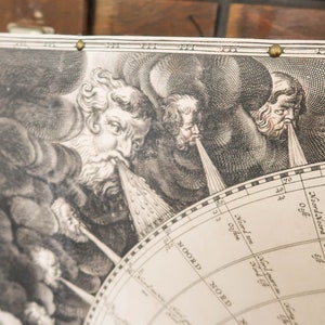 Antique Wind Rose Diagram: 1650s Map With Wind Heads - Etsy
