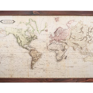 Mid Century Modern Style Art, Vintage World Map and Walnut Idea for ...