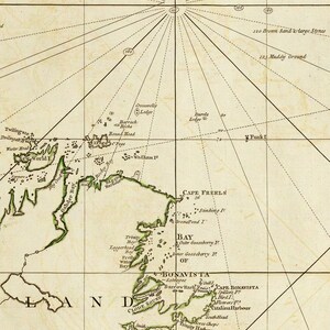 Newfoundland Old Map, James Cook 1775, 93 X 101cm, 36'' X 40'', Pull ...