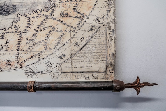 Unique Terra Incognita Map Medieval Canvas Decor With Iron | Etsy