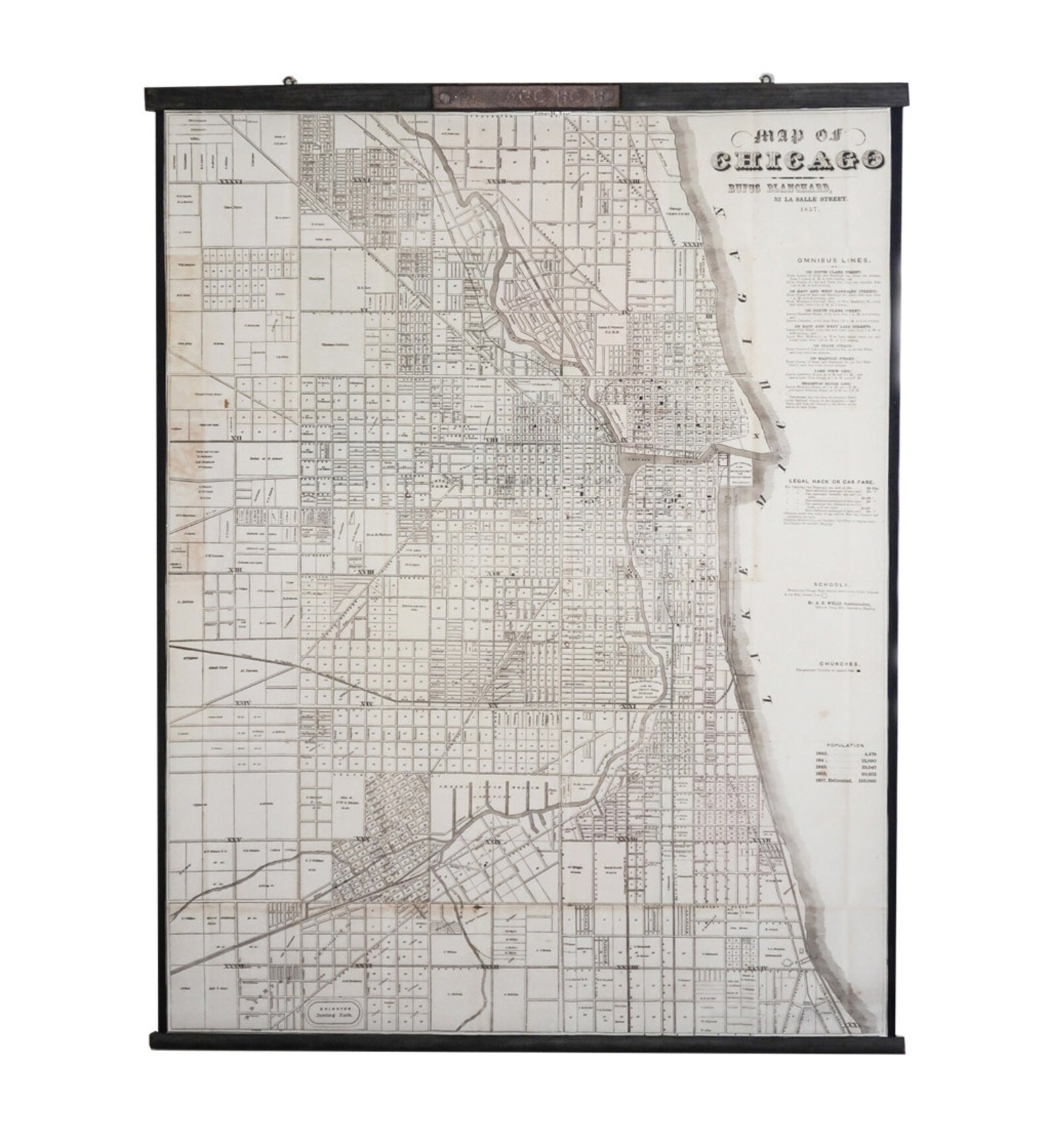 Old plan of Chicago Illinois showing Lake Michigan Very | Etsy