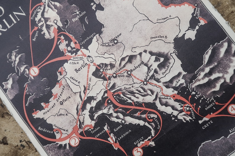 Routes to Berlin 1943 WW2 Time Map Showing Allies Planning - Etsy