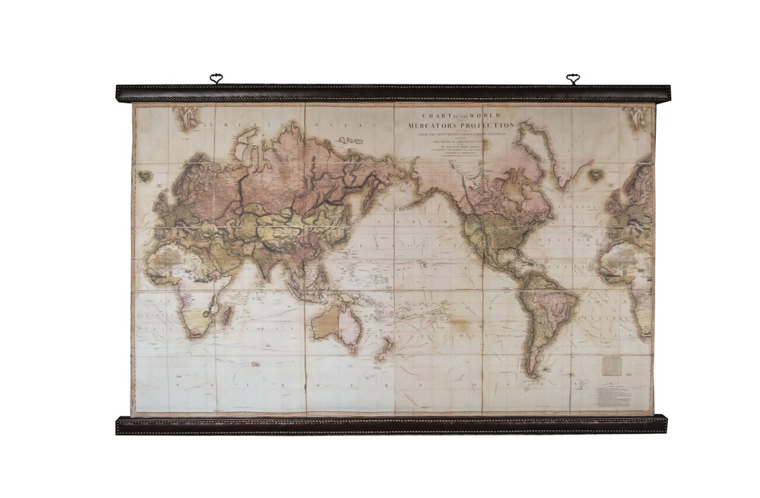 Exclusive World Map 1819, Stunning Wall Decoration, Historical ...