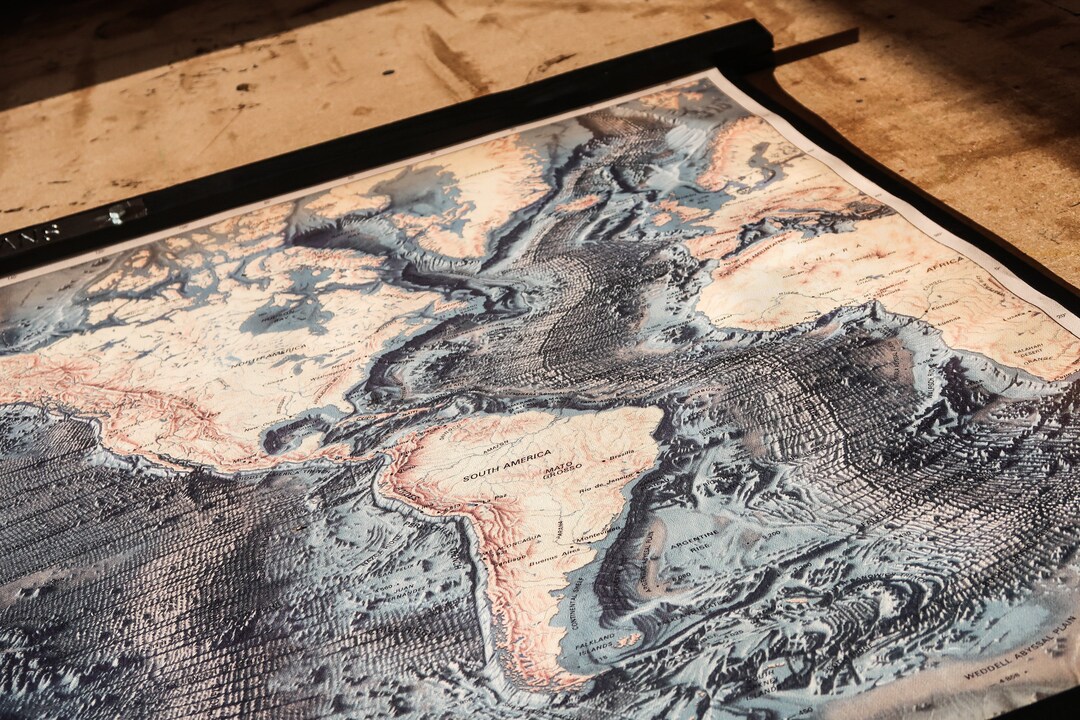 Seafarer Gift for Him Map Shows Pacific in the Middle of the World Map ...