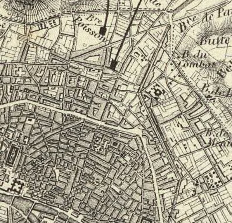 Paris Chart Grand Old Map of Paris French Style Decor - Etsy