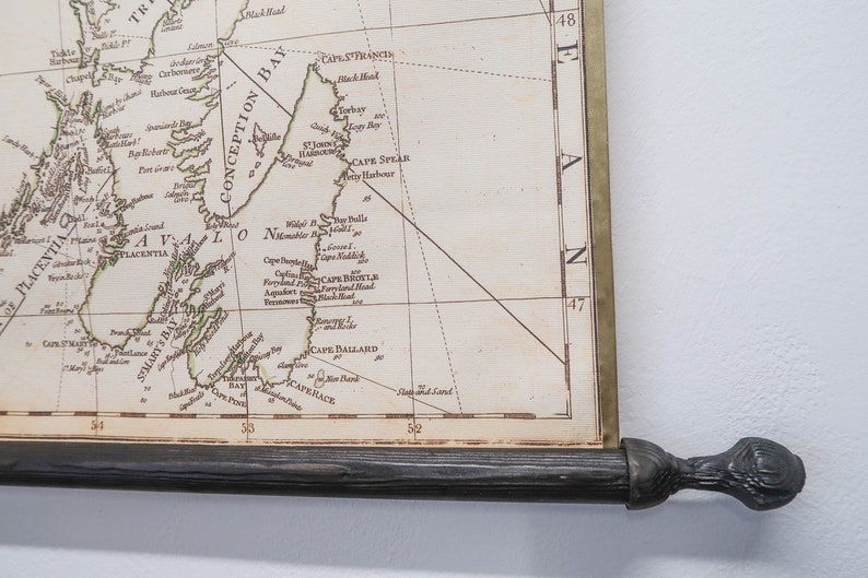 Antique Newfoundland Map: James Cook 1775, Pull Down Style - Etsy