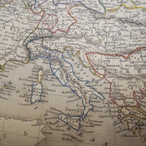 Vintage Map of Europe 1851,ready to Hang Map, 123x101cm/48''x39 ...