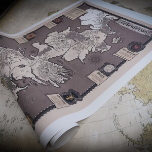 NEW Most Detailed Westeros Map, Game of Thrones Gift, Stark, Targaryens ...