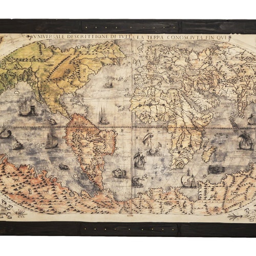 Colorful Animal World Map Showing Land and Sea Monsters - Etsy