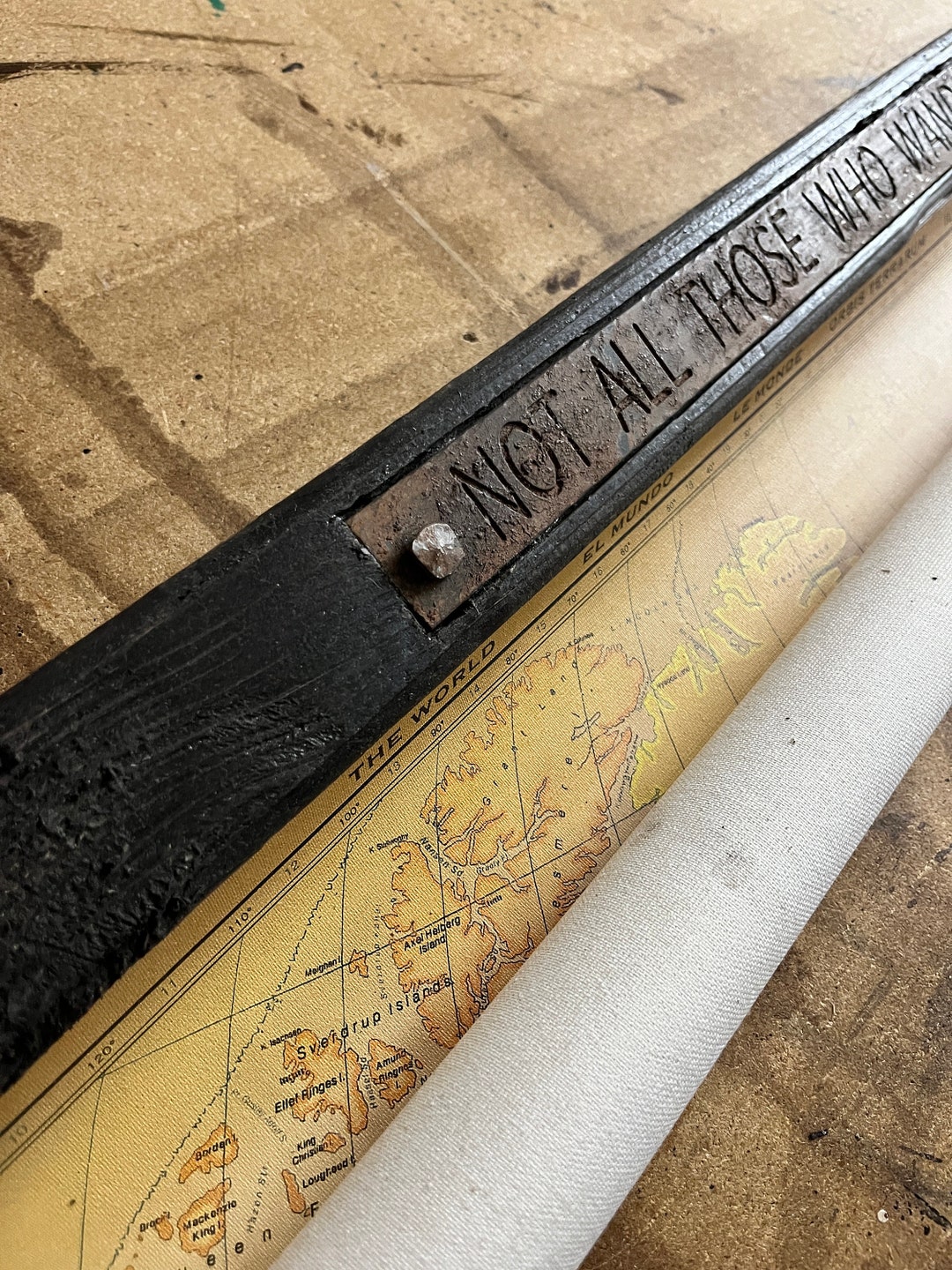 Adventurers World Map, Not All Those Who Wander Are Lost, 67"x39 ...