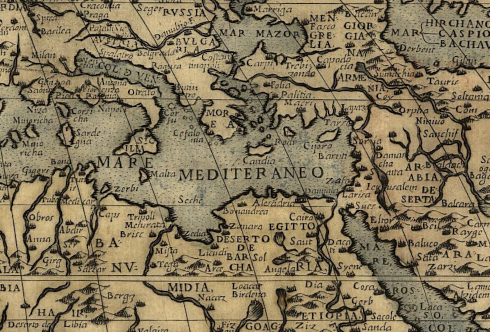 Unique Terra Incognita Map Medieval Canvas Decor With Iron | Etsy