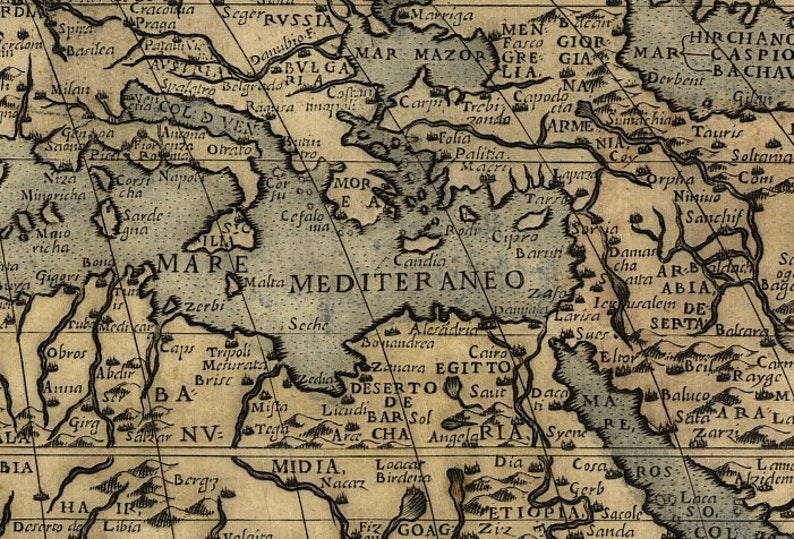 Unique Terra Incognita Map Medieval Canvas Decor With Iron | Etsy