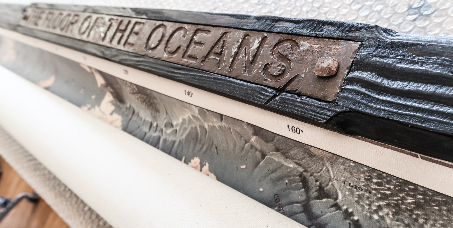 Large Ocean Floor Map: Rustic Coastal Wall Art Textile - Etsy