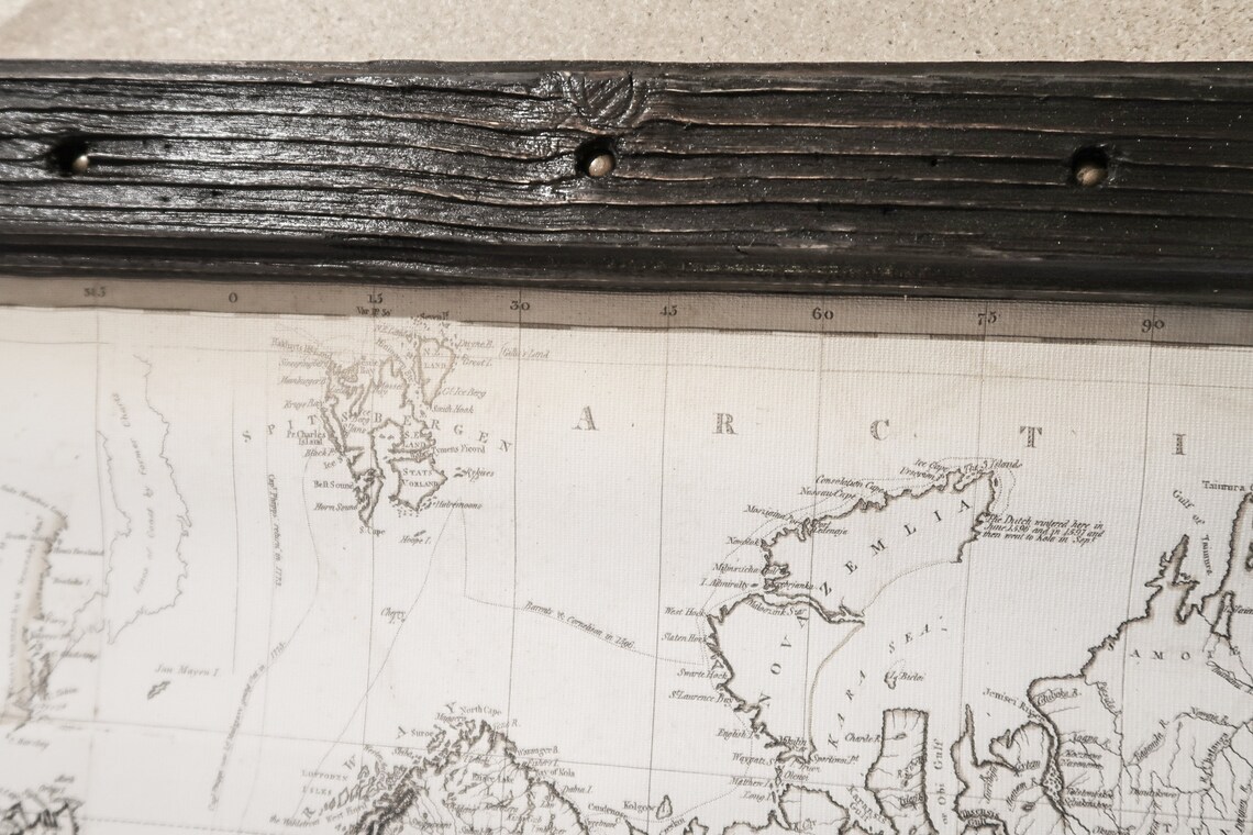 Gift World Map Off-white Color World 1800 35'' X | Etsy