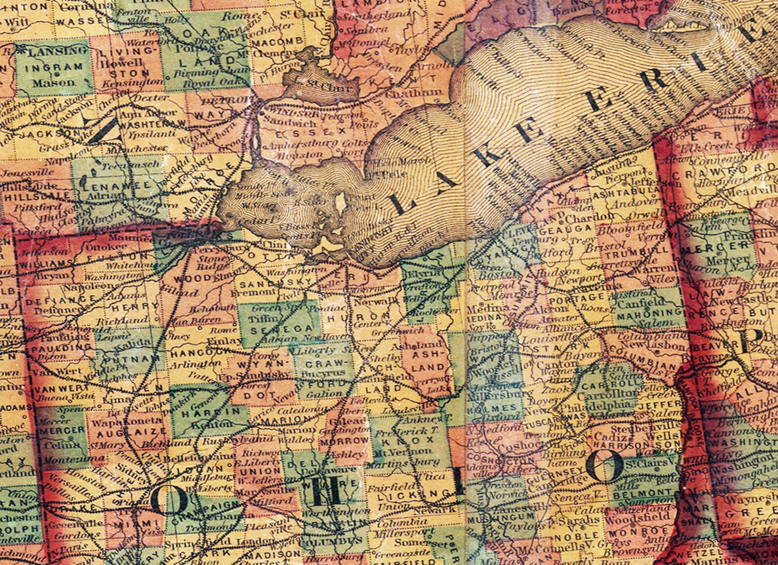 County Map of US Republics, North America in 1859, US History, Ready to ...