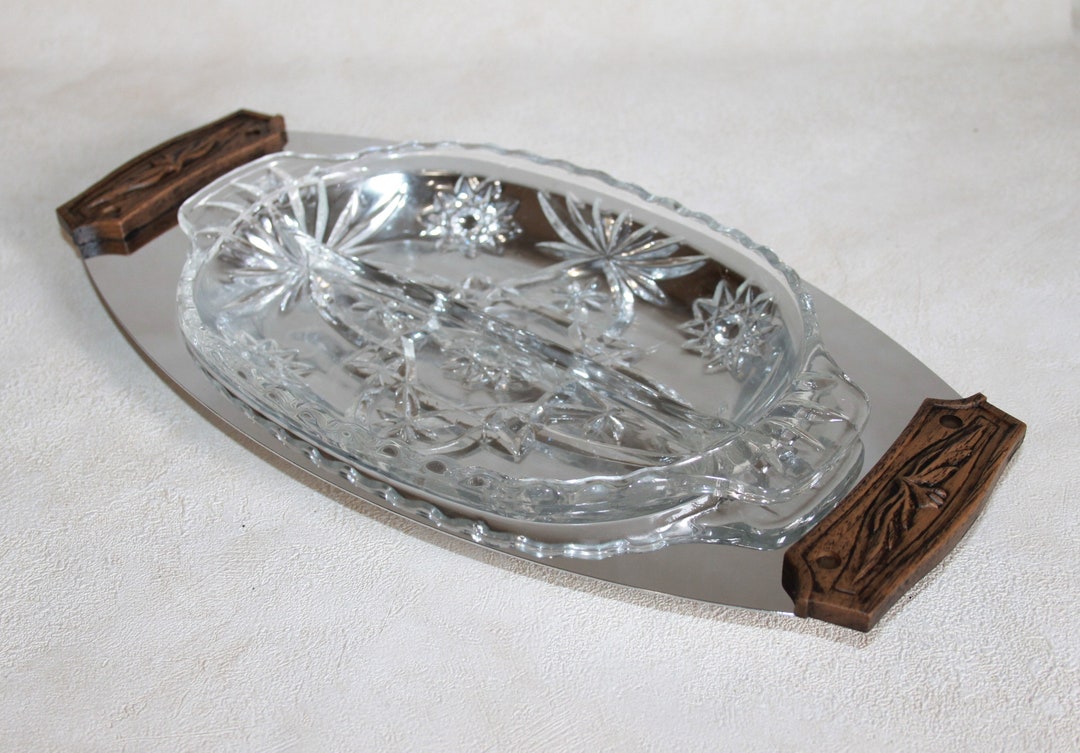 Vintage Sculptura Kromex Relish Server With Early American Prescut ...
