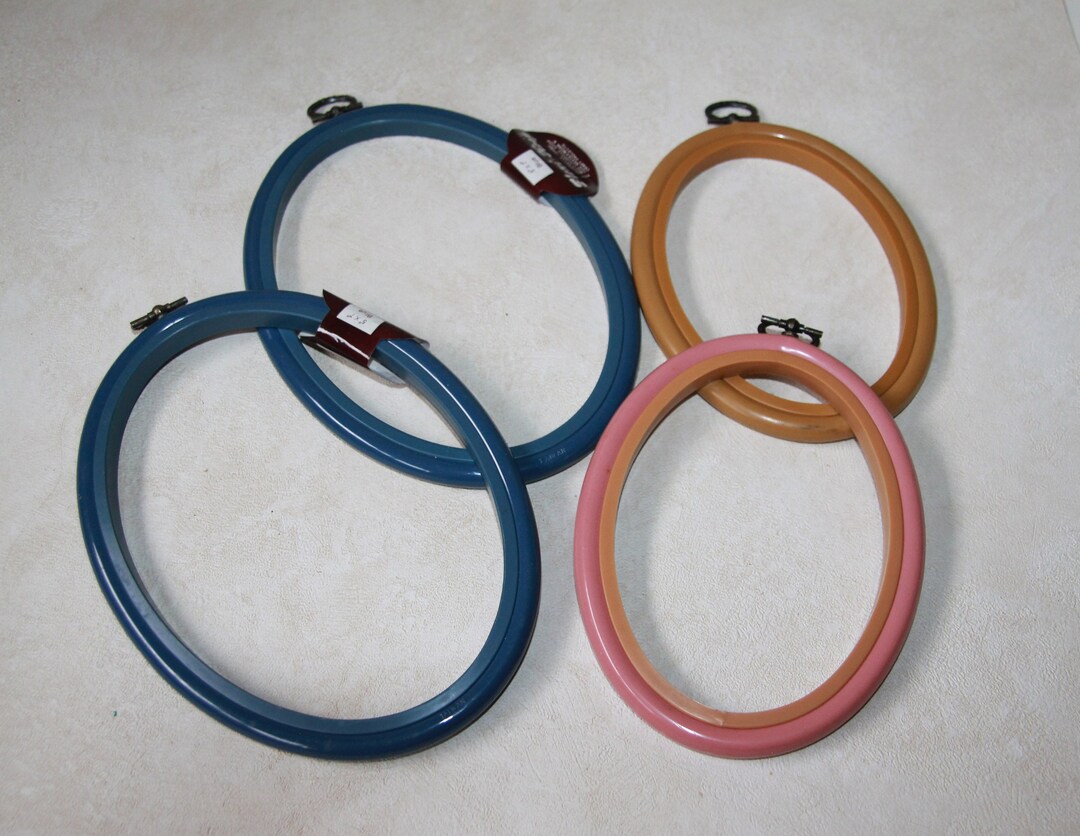 Lot of 4 Oval Flexi Hoops - Embroidery Hoop - Cross Stitch Hoop ...