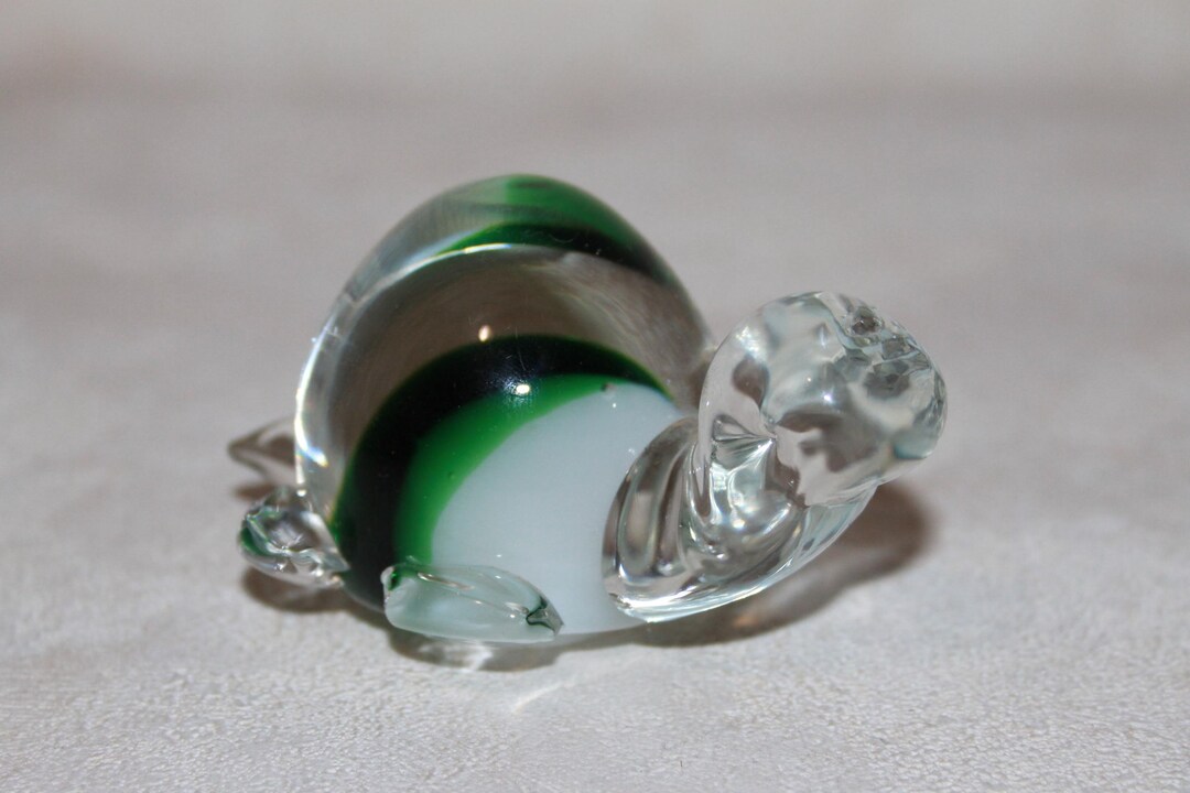 Art Glass Turtle Figurine - Green Glass Turtle Paperweight - Etsy