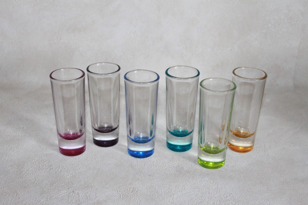 Set of 6 LIBBEY Troyano Colors Tall Shot Glasses - 2 Oz. Each - Etsy