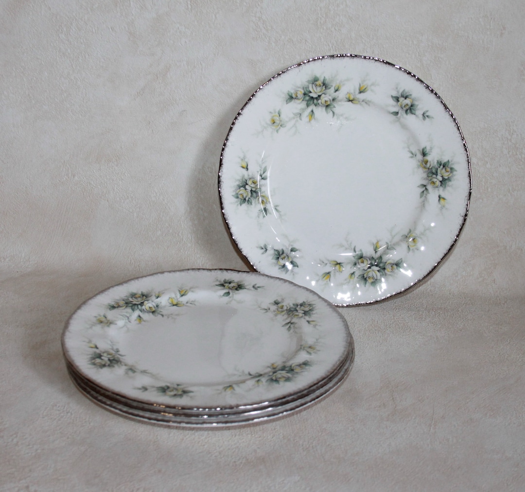 Set 4 Paragon Luncheon Plates - FIRST LOVE - Yellow & White Flowers on ...