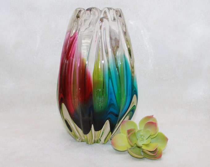 Japanese Sanyu Glassworks Narumi Fantasy Art Glass Vase - Etsy