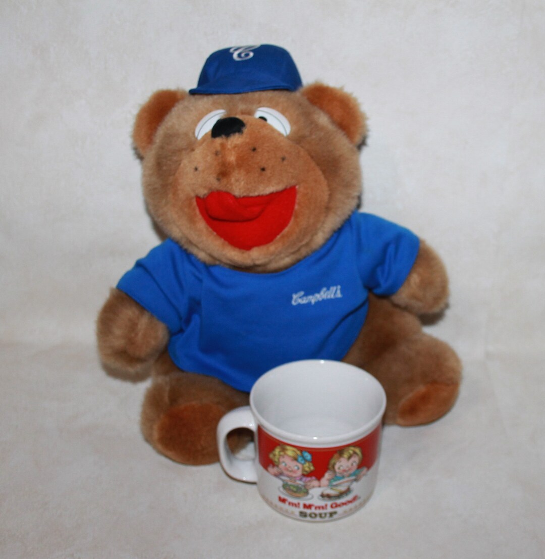Vintage Collectible Campbell's Soup Plush Teddy Bear and Soup Mug ...