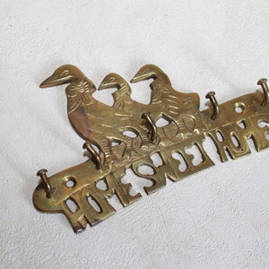 Vintage Wall Mount Duck Key Holder Brass Bird Key Rack Home Sweet Home ...