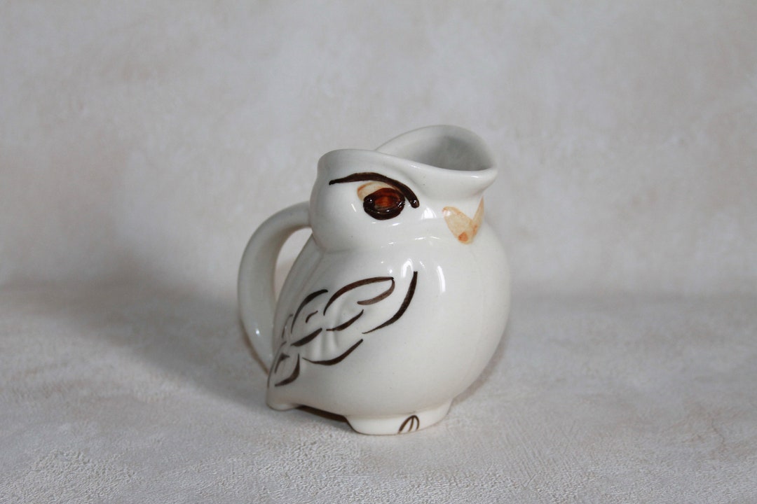 Vintage Novelty Creamer - Hand Painted Ceramic Owl Small Milk Jug - Etsy