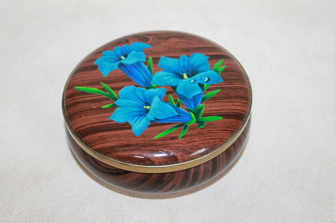 Vintage Riley's Toffee Tin - Decorative Floral Storage Tin With Lid ...