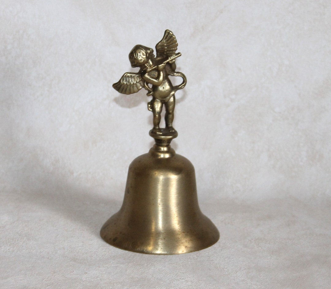 Vintage Cherub Brass Hand Bell Large Brass Bell - Etsy