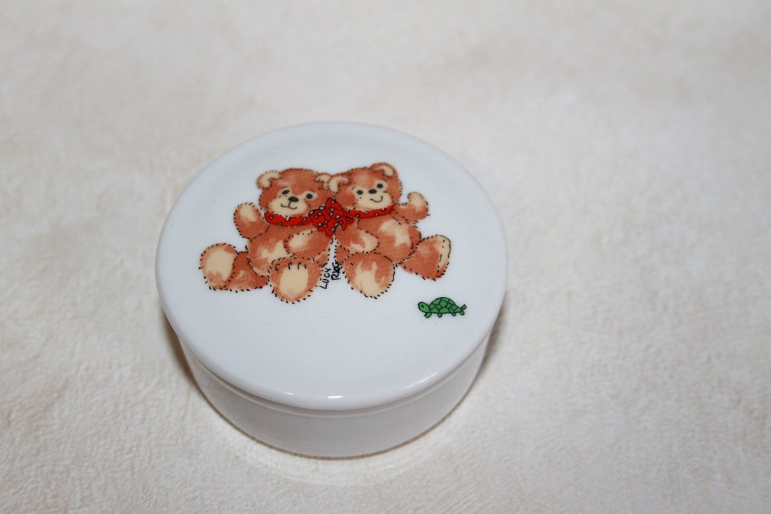 Lucy Rigg Teddy Bears Ring Box 1979 Enesco Rigglets Small Porcelain ...