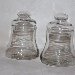 Set of 2 Vintage Apothecary Jar Libbey Clear Glass Bell Shape Storage ...