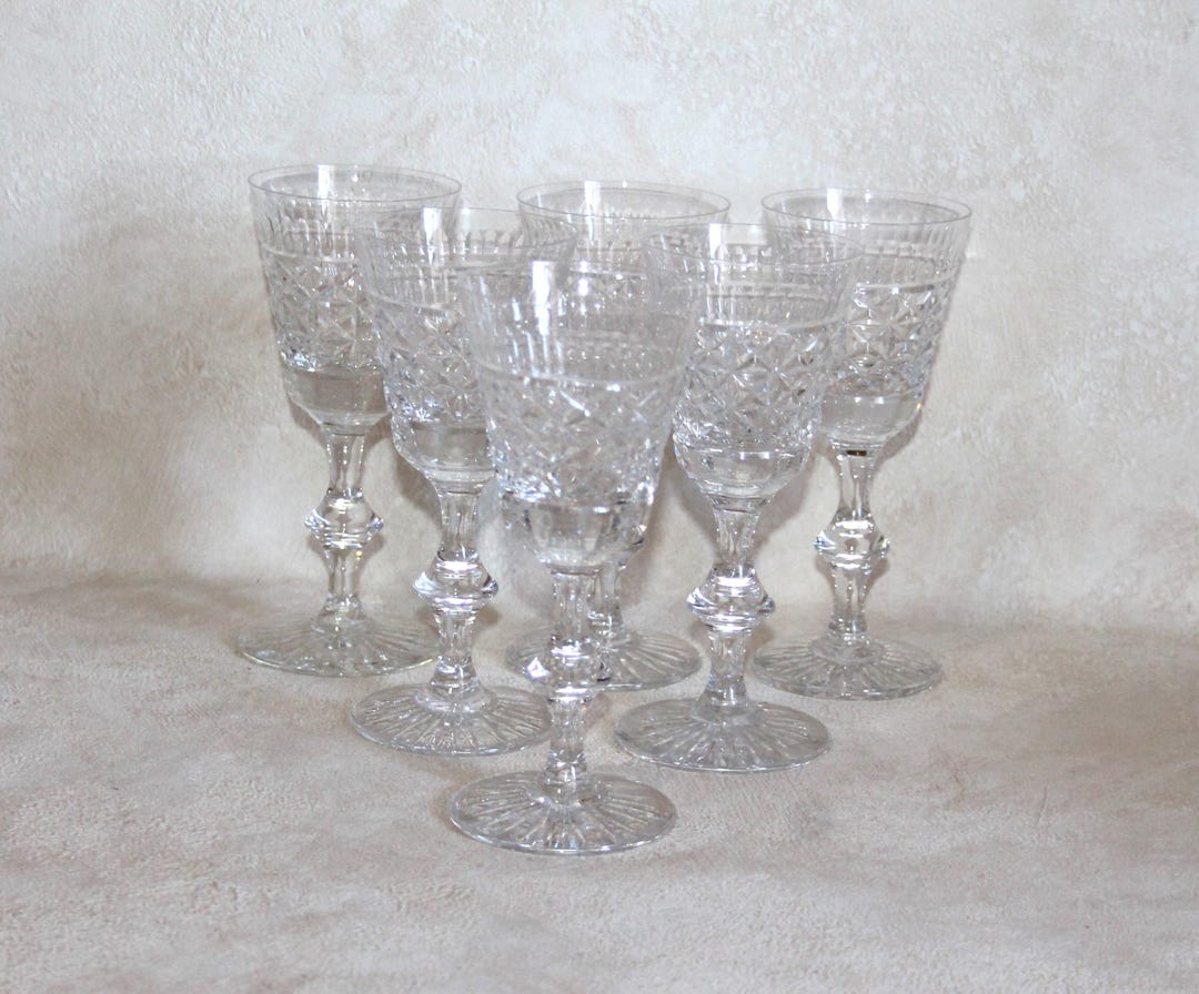 Set of 6 Edinburgh Crystal Royal Scot Wine Glasses – Fine Cut Crystal ...