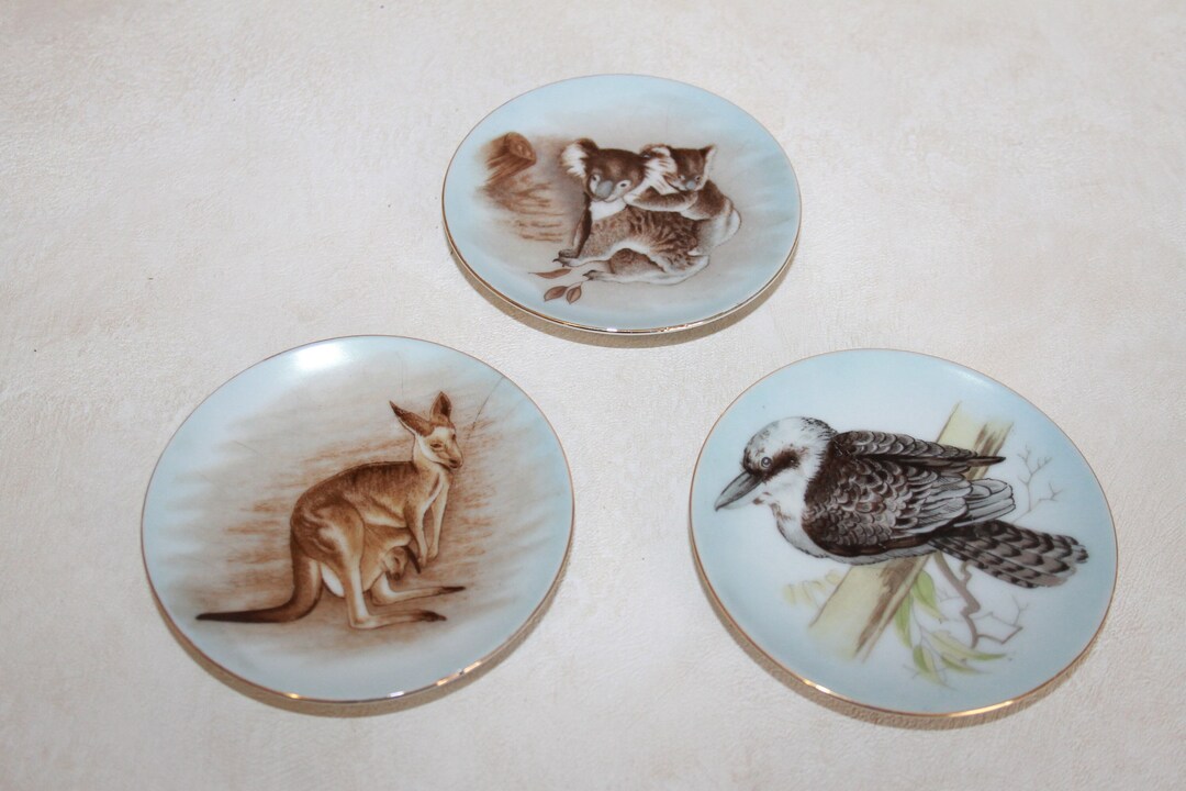 Australian Animal Decorative Porcelain Plates / Trinket Dishes ...