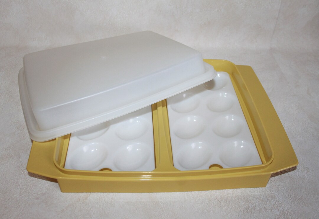 Vintage Tupperware Devilled Egg Carrier Keeper - Harvest Gold - Etsy