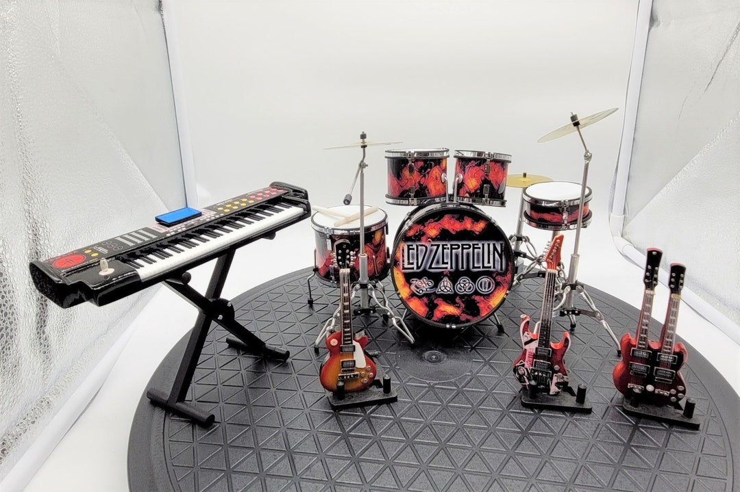 Led Zeppelin Miniature Drum, Guitar and Yamaha Keyboard Instrument Set ...