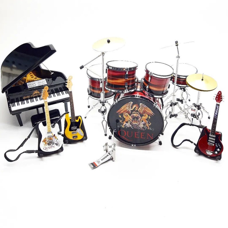 Queen Miniature Instrument Set Guitars Drums Grand Piano - Etsy