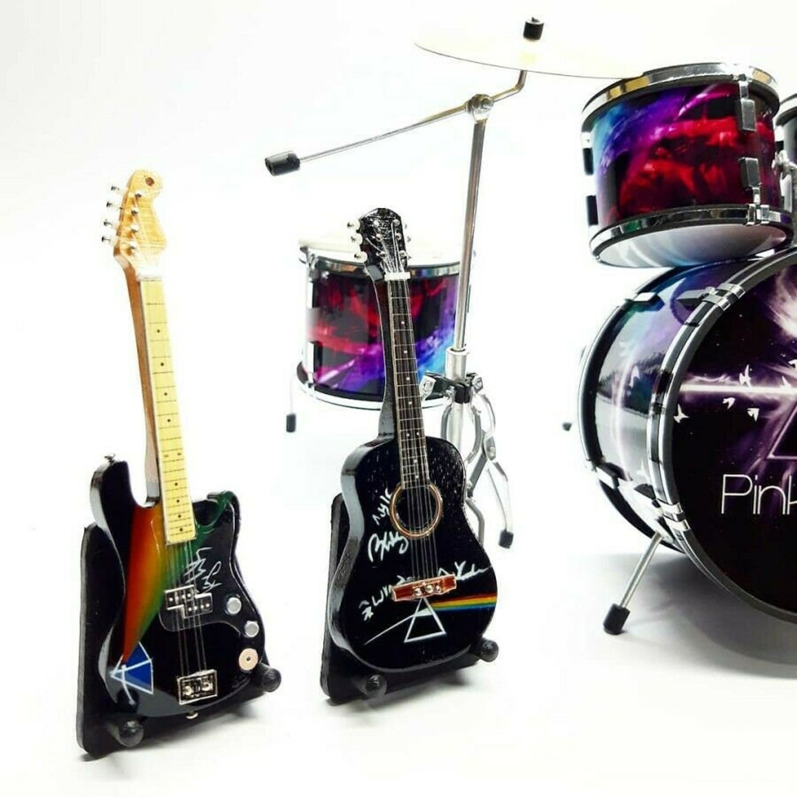 Pink Floyd Miniature Drum and Guitar Instrument Set - Realistic 1:6 Set ...