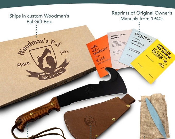 Woodman's Pal ~ 2.0 Multi Use Axe Machete With Sheath & Stone Machete ...