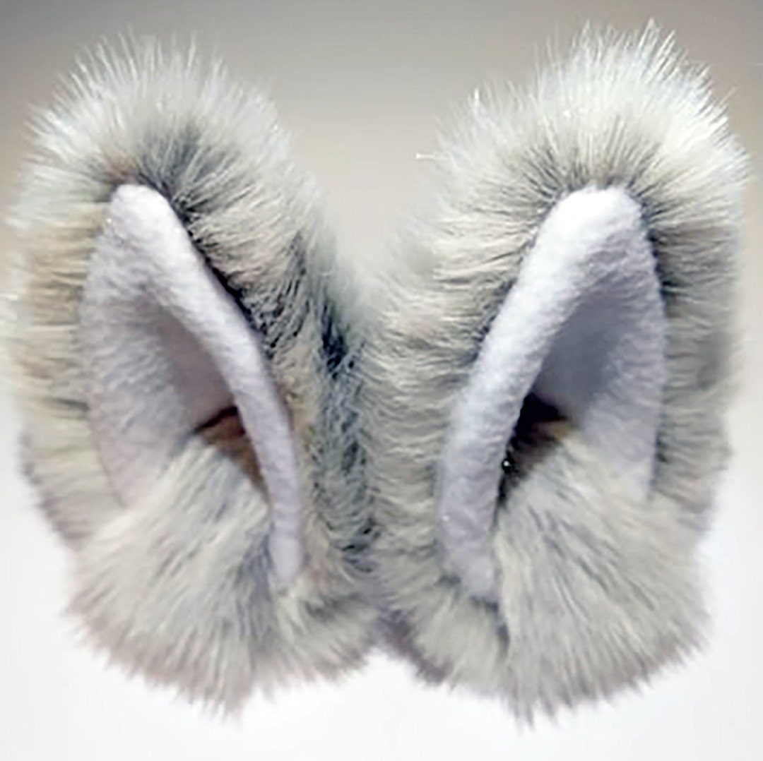 Arctic Fox Animal Ear Hair Clips With White Fleece Clip on Cat Ears ...