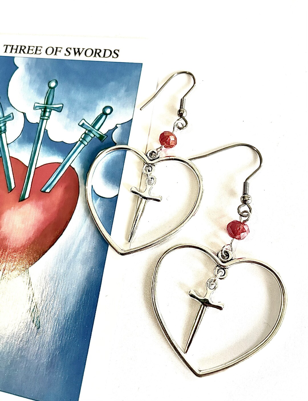 Heart Dagger Earrings / Tarot / Hearts / Valentine / Goth / Witchy ...