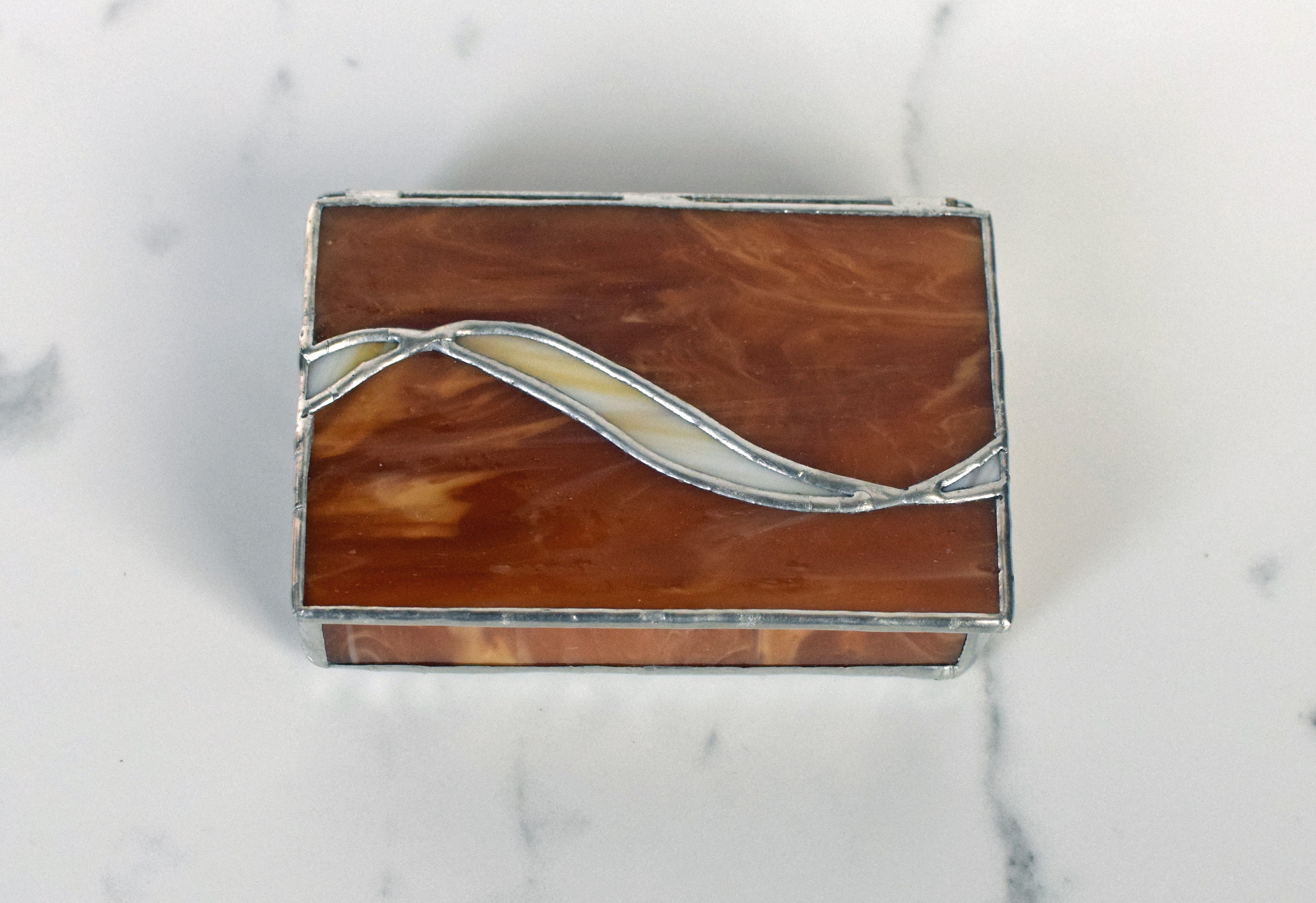 Stained Glass Ribbon Keepsake Box -stained Glass Box | Jewelry Box|gift ...