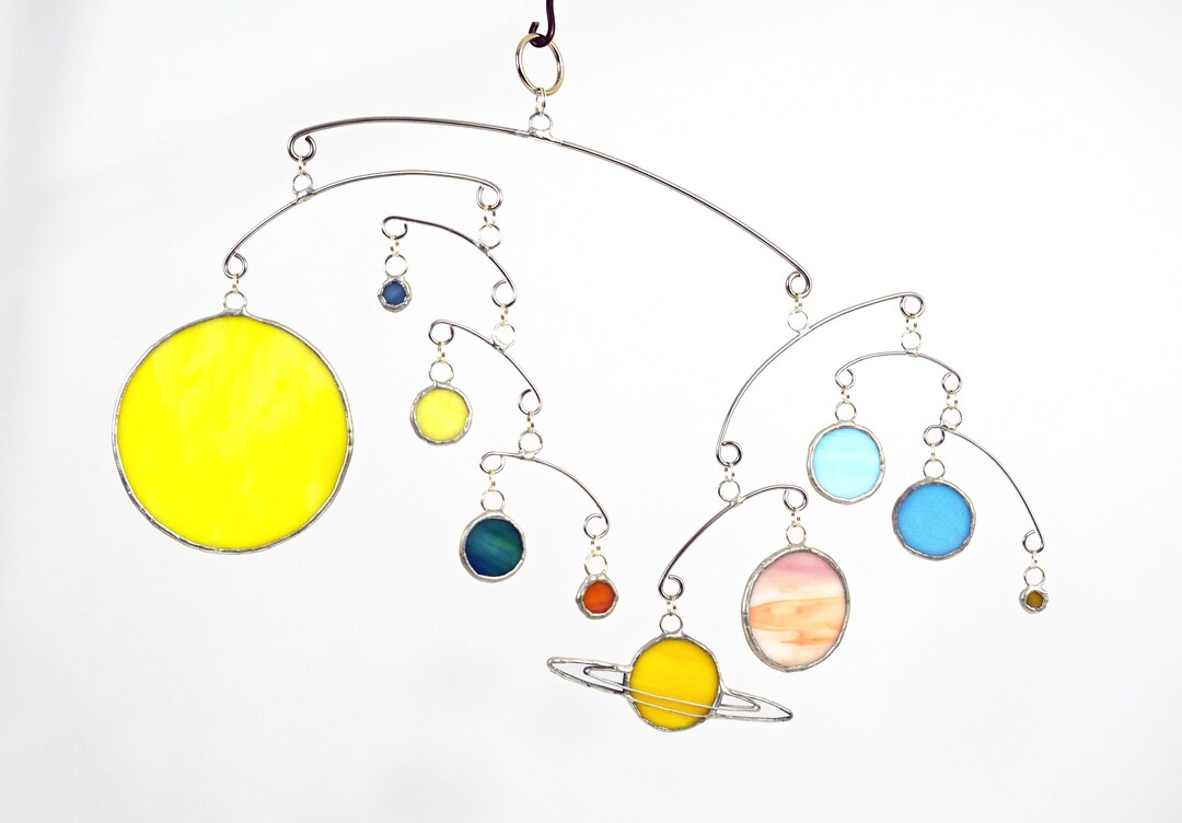 Solar System - Stained Glass Mobile | Kinetic Art Sculpture | Title ...
