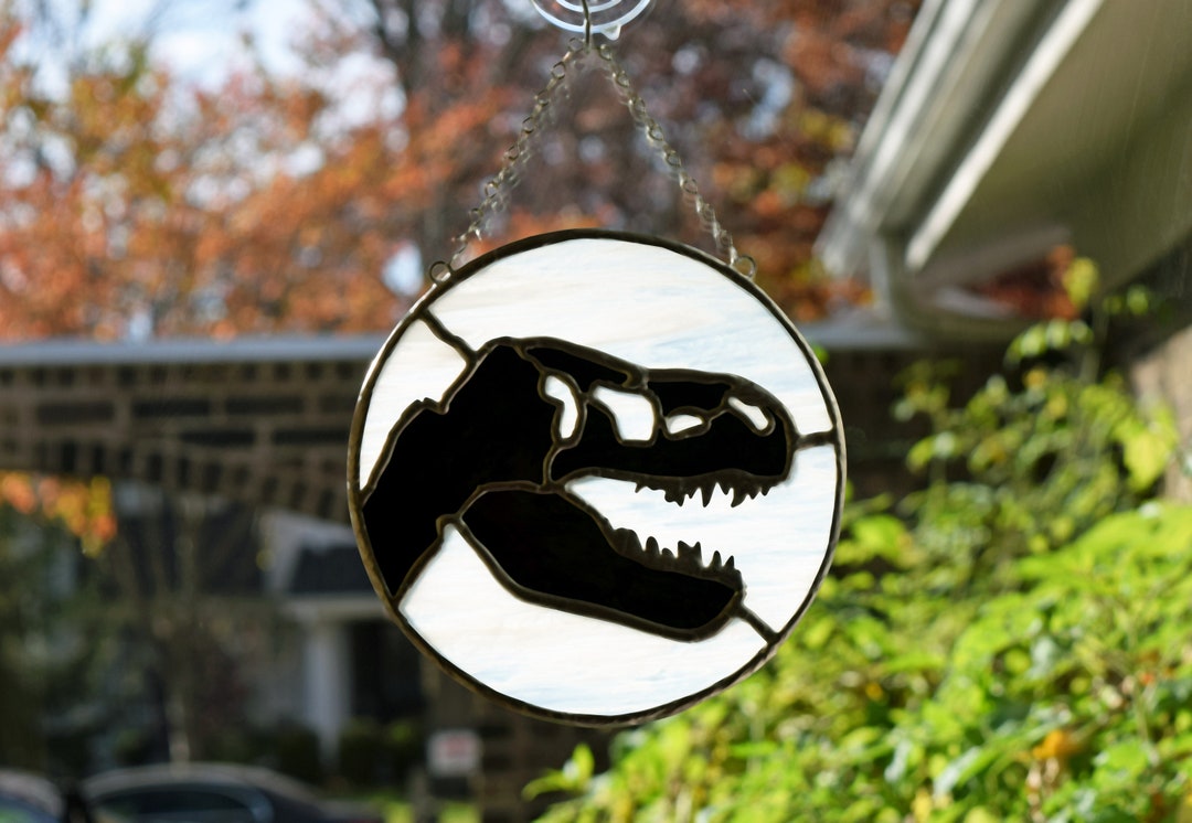 T. Rex Stained Glass Suncatcher Dino Dinosaur - Etsy