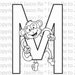 M is for Monkey | Abcs Coloring Page | Alphabet | Printable Digital ...