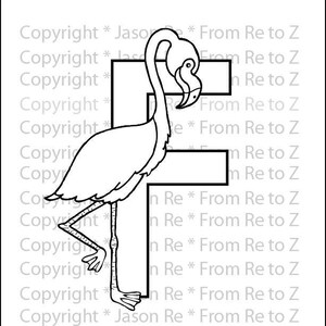 F is for Flamingo | Abcs Coloring Page | Alphabet | Printable Digital ...