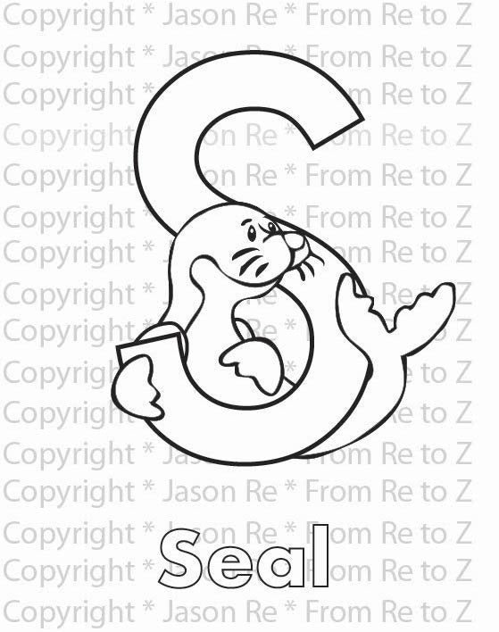 S is for Seal | Abcs Coloring Page | Alphabet | Printable Digital ...