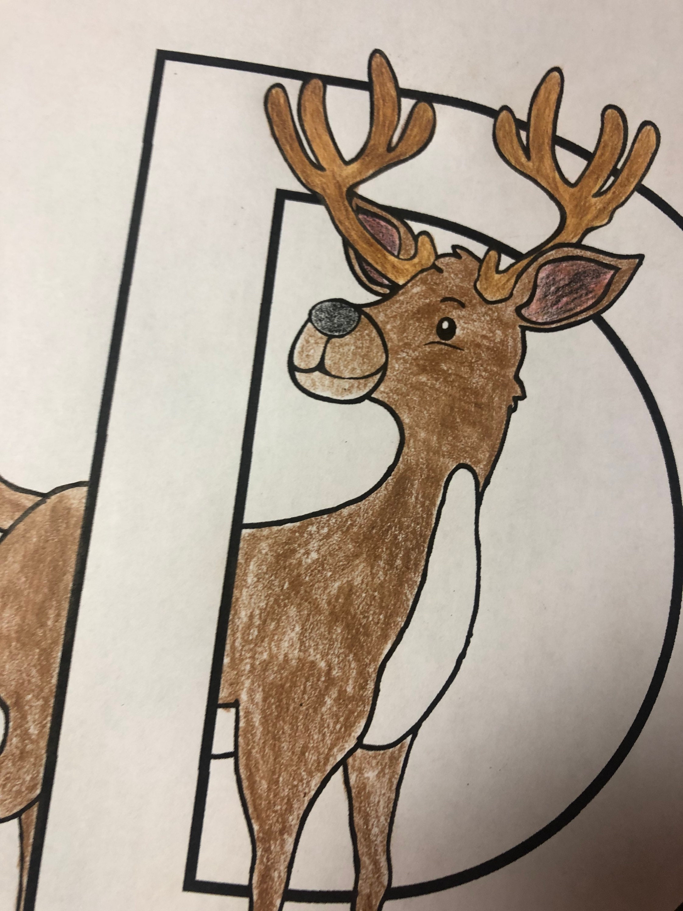 D is for Deer | Abcs Coloring Page | Alphabet | Printable Digital ...